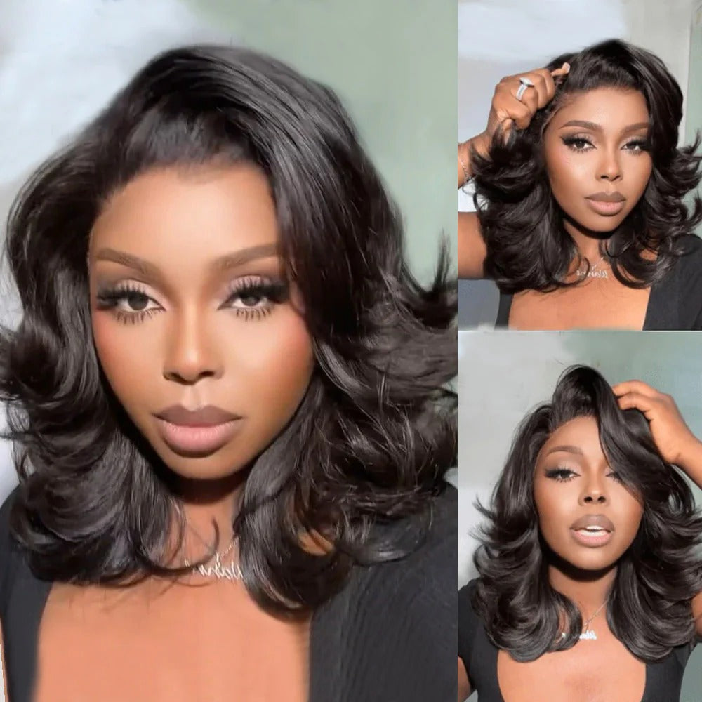 Zlike Pre-Styled Body Wave Wigs 100% Human Hair Transparent Glueless L