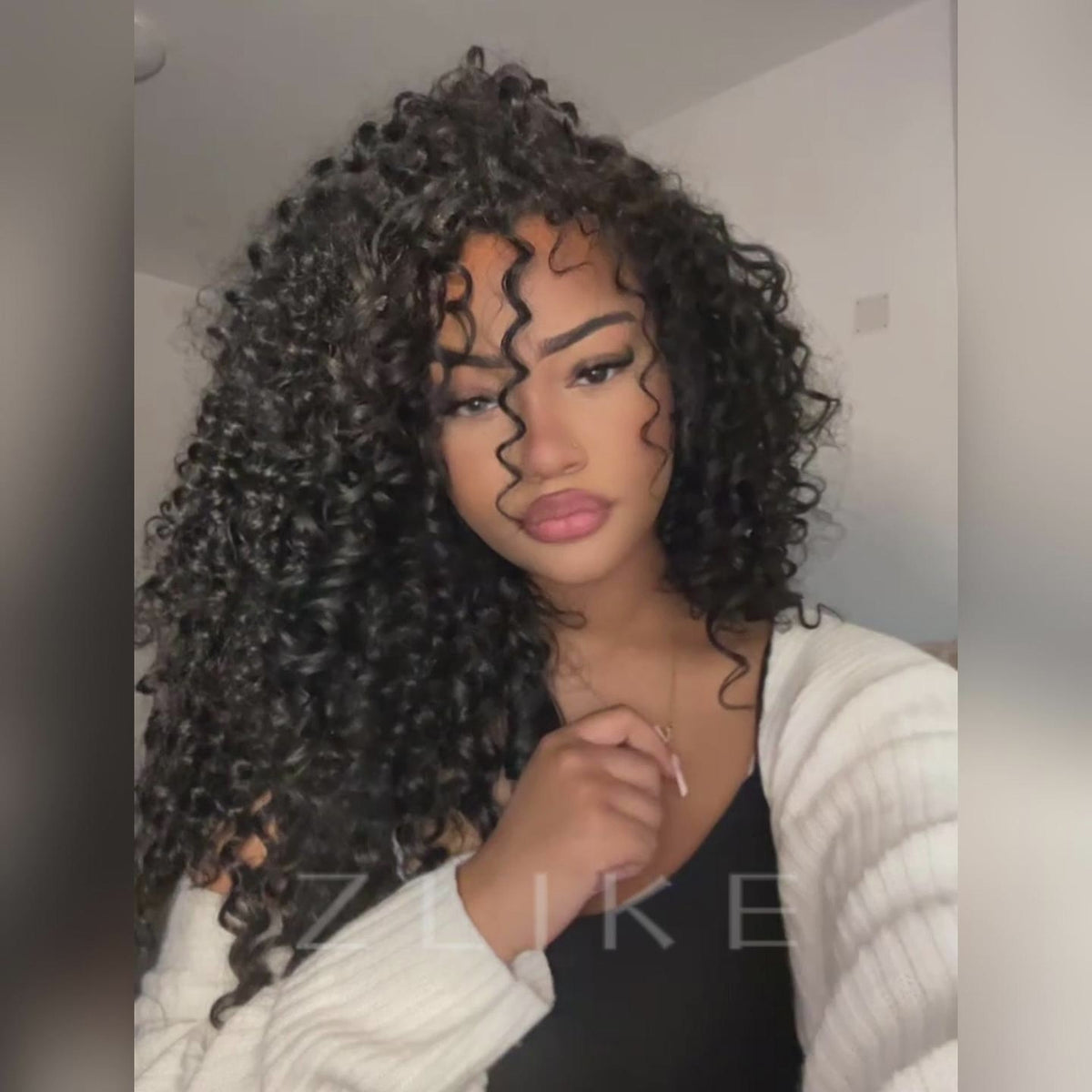 Zlike Super Bouncy Spiral Loose Curls Wigs 300% Density Human Hair Tra