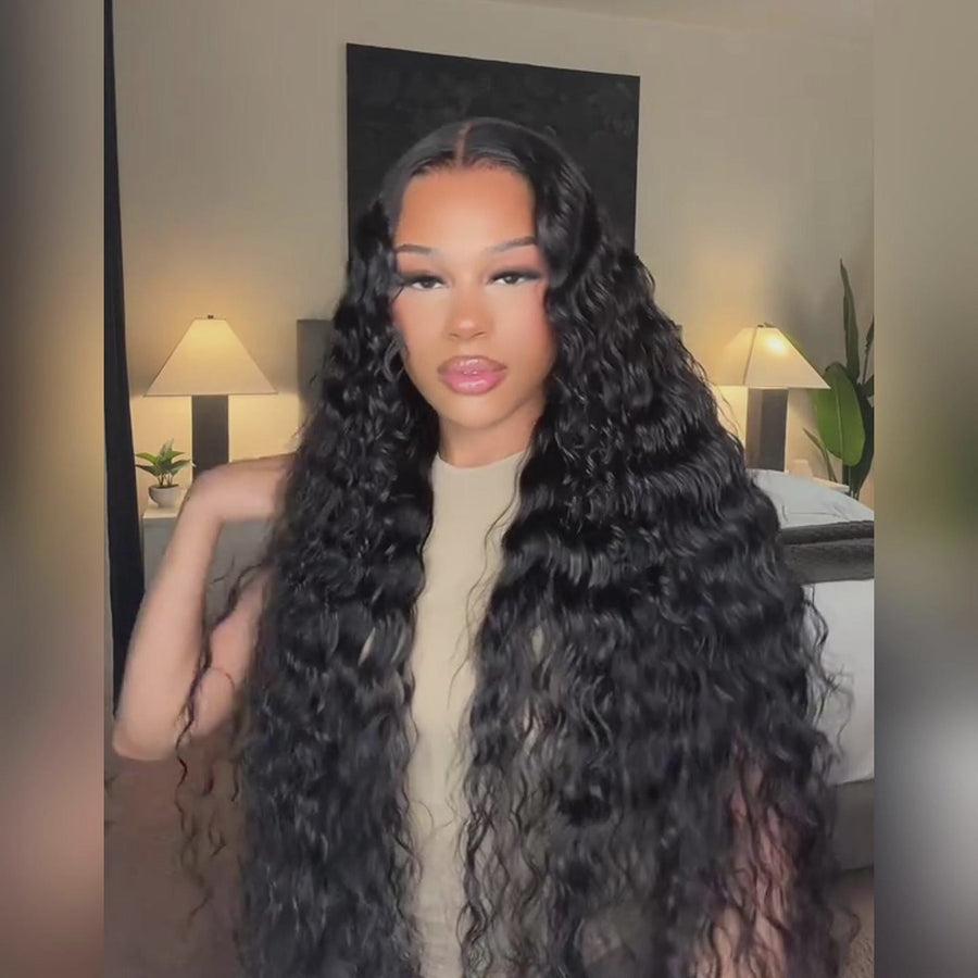 Zlike Luxury Bouncy Ocean Wave Wigs 300% Density Super Double Drawn Vi