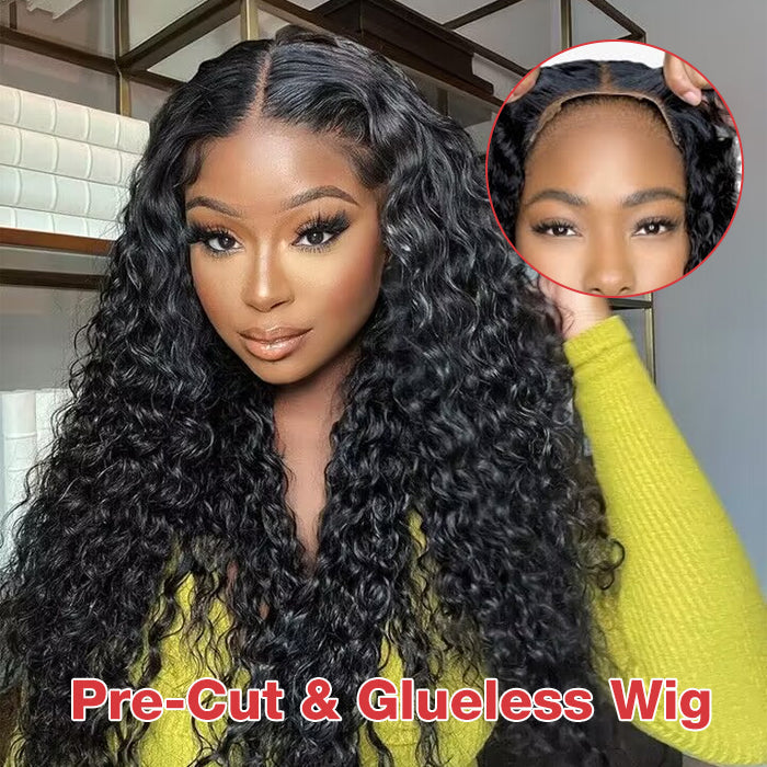 Ready Go Glueless Water Wave 5x5 Lace Closure Wig 180% Density Human H